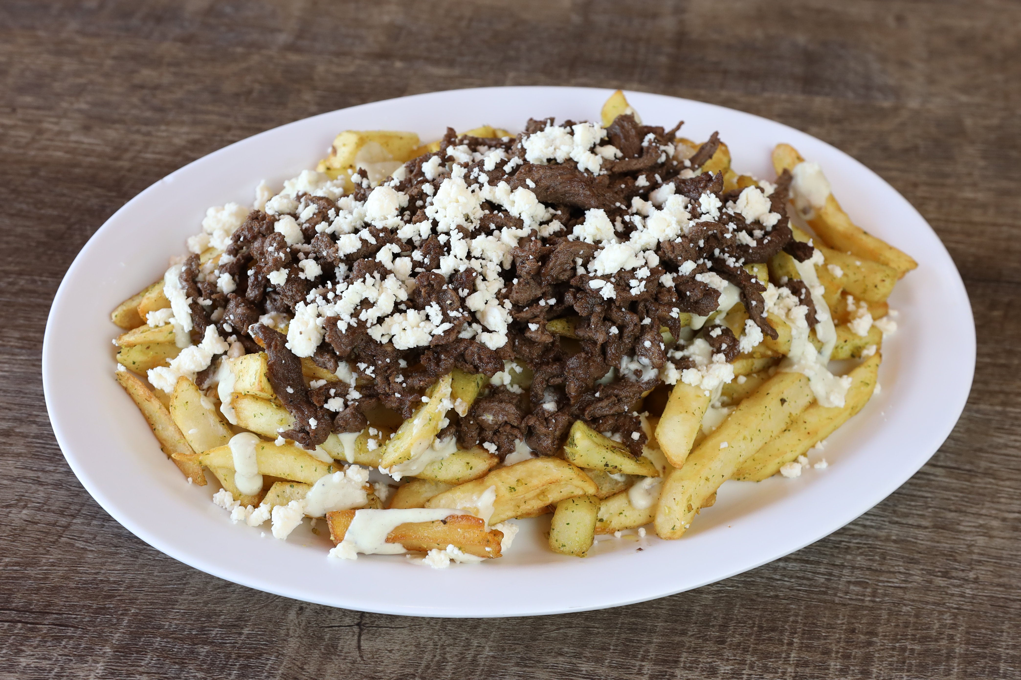 Beef Shawarma Loaded Fries | Pita Feast