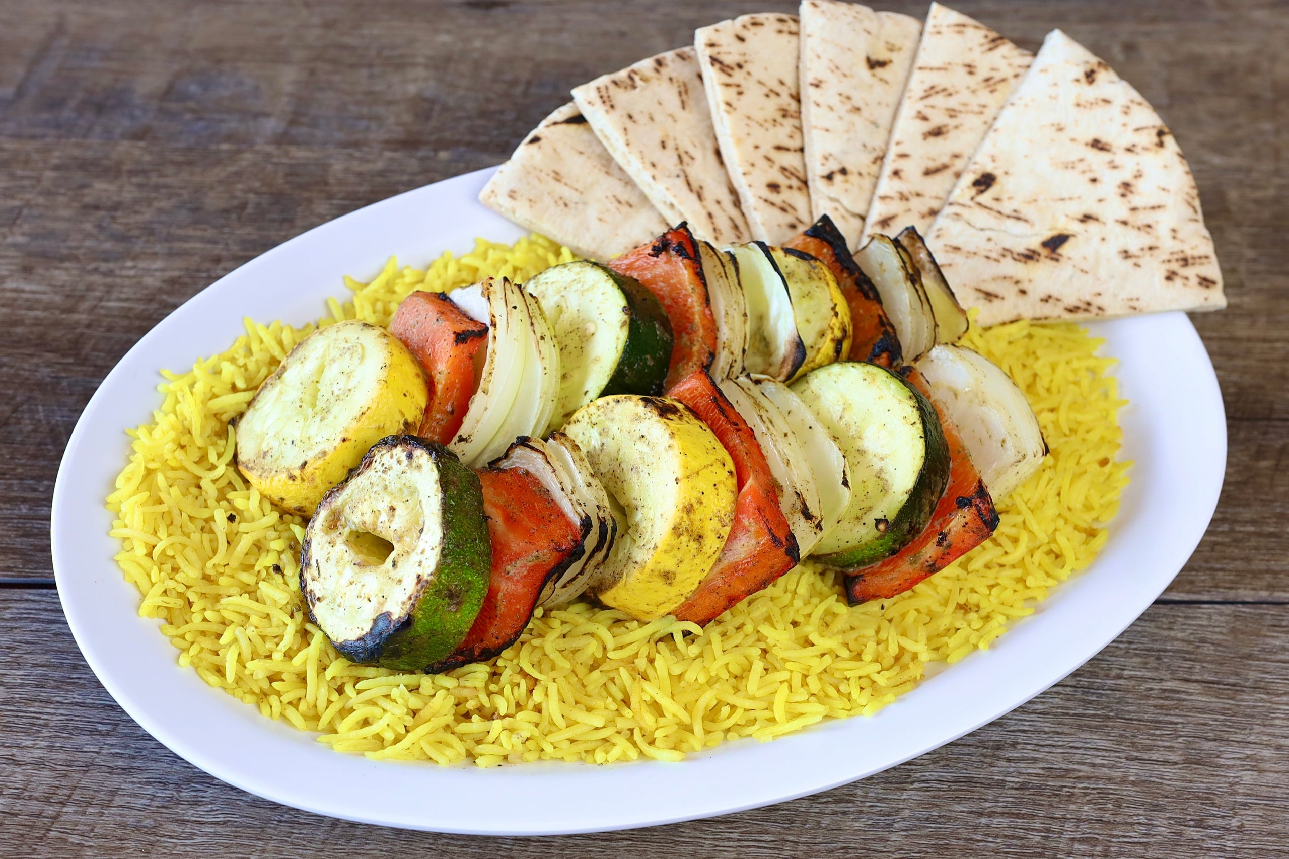 Veggie Kabob Plate | Pita Feast